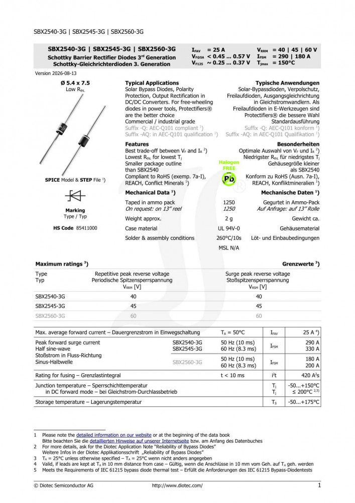 SBX2545-3G technical document page 1