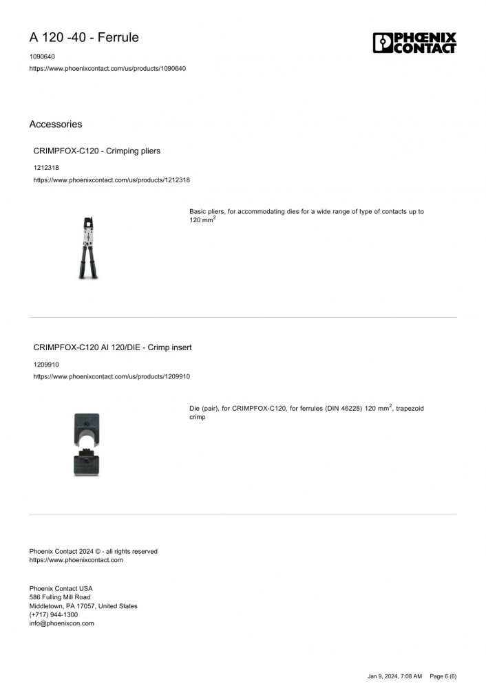Phoenix Contact 1090640 technical document page 6