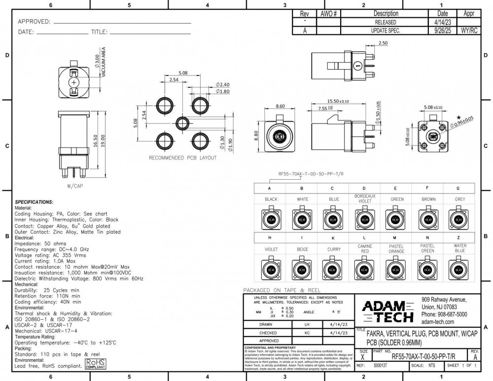 ADAM TECH RF55-70AX-T-00-50-PP-T/R product drawing preview
