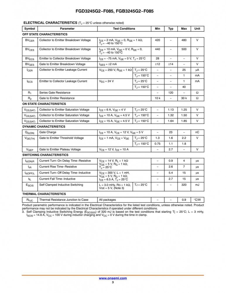 FGB3245G2-F085 datasheet page 3
