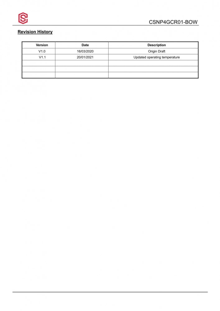 CSNP4GCR01-BOW datasheet page 2
