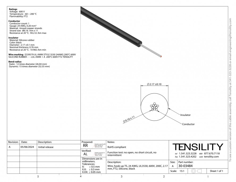 Tensility International 30-03484 product drawing preview