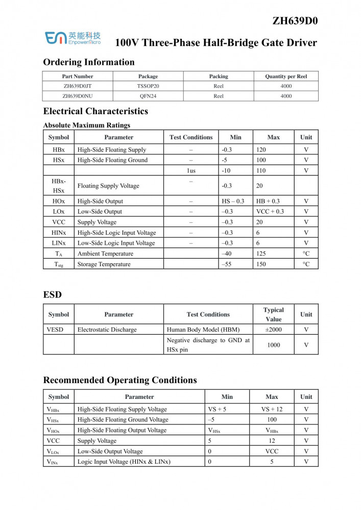 ZH639D0 datasheet page 5