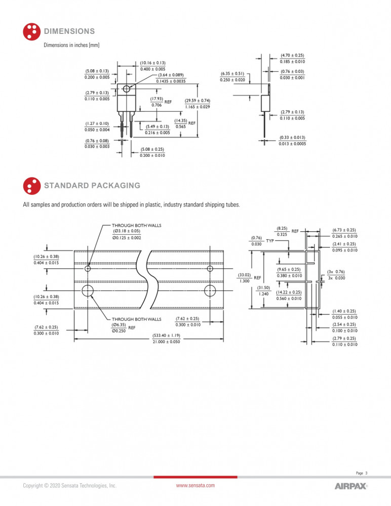Sensata 6700 series documentation page 3