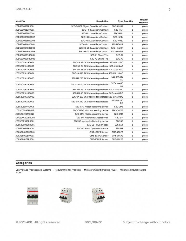 ABB S203M-C32 technical document page 5