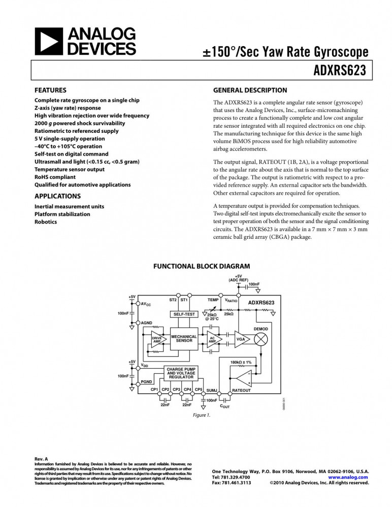 ADXRS623 technical document page 1