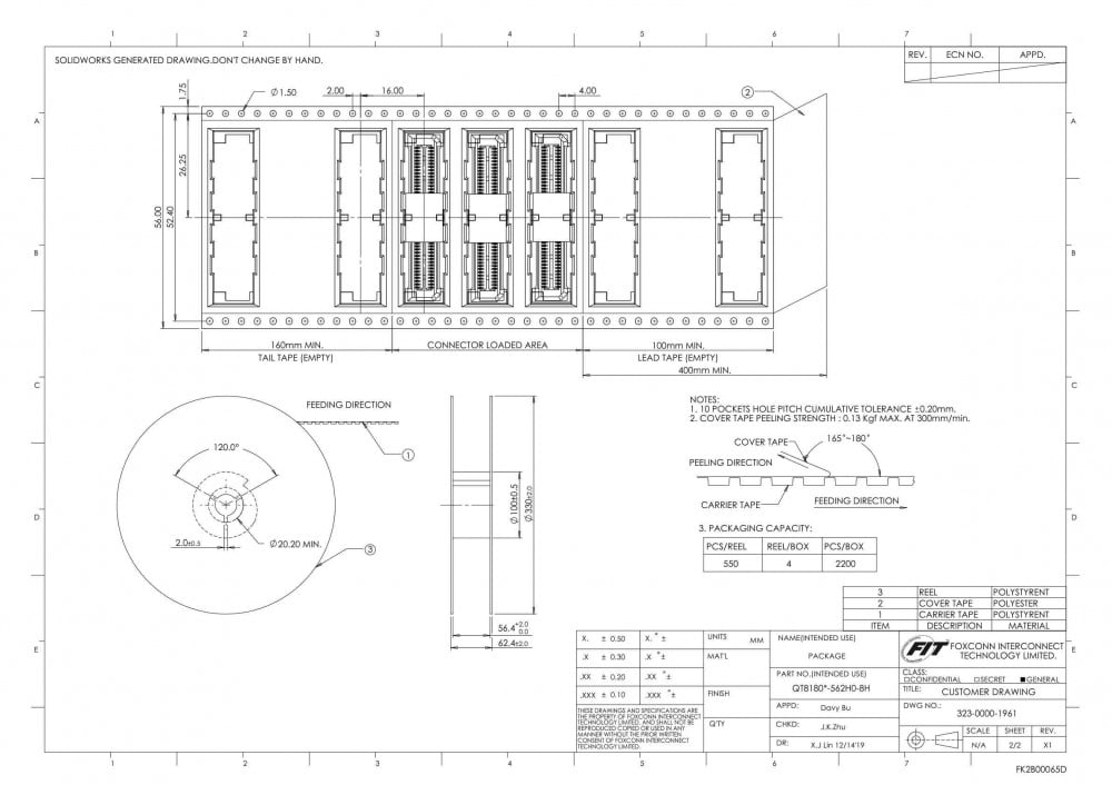 FOXCONN QT8180Y-562H0-8H customer drawing page 2