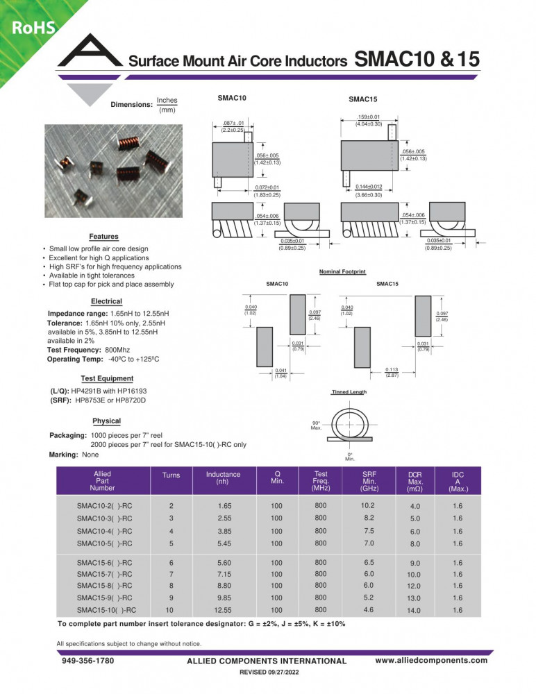 SMAC series product technical document image