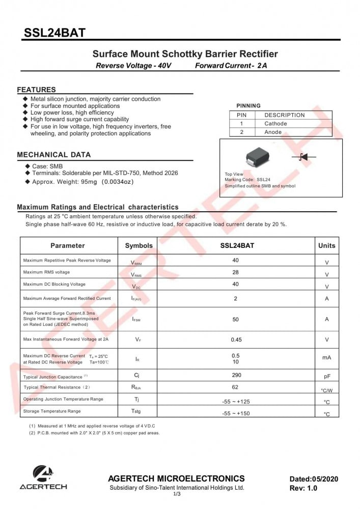 SSL24BAT datasheet page 1