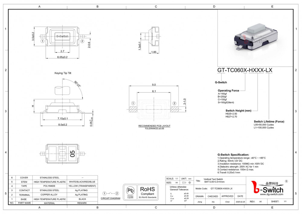 G-Switch GT-TC060A-H027-L1 technical drawing