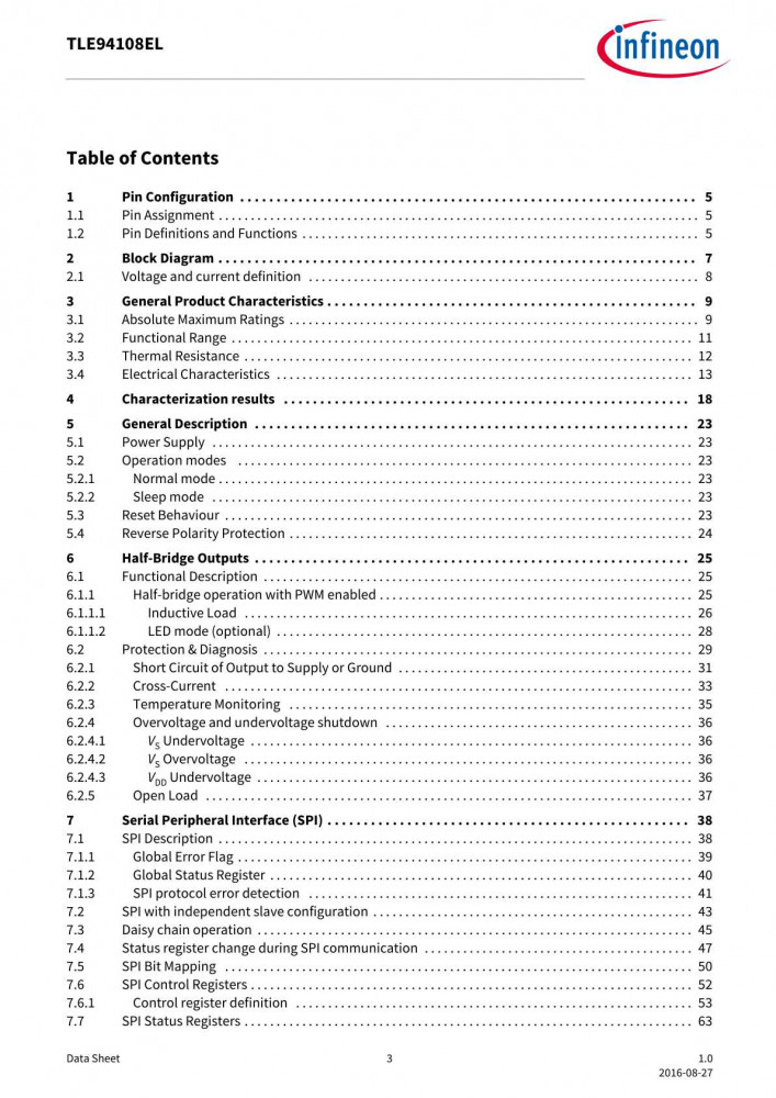 TLE94108EL datasheet page 3