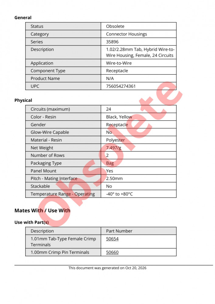 Product document image 2 for MOLEX 358962411