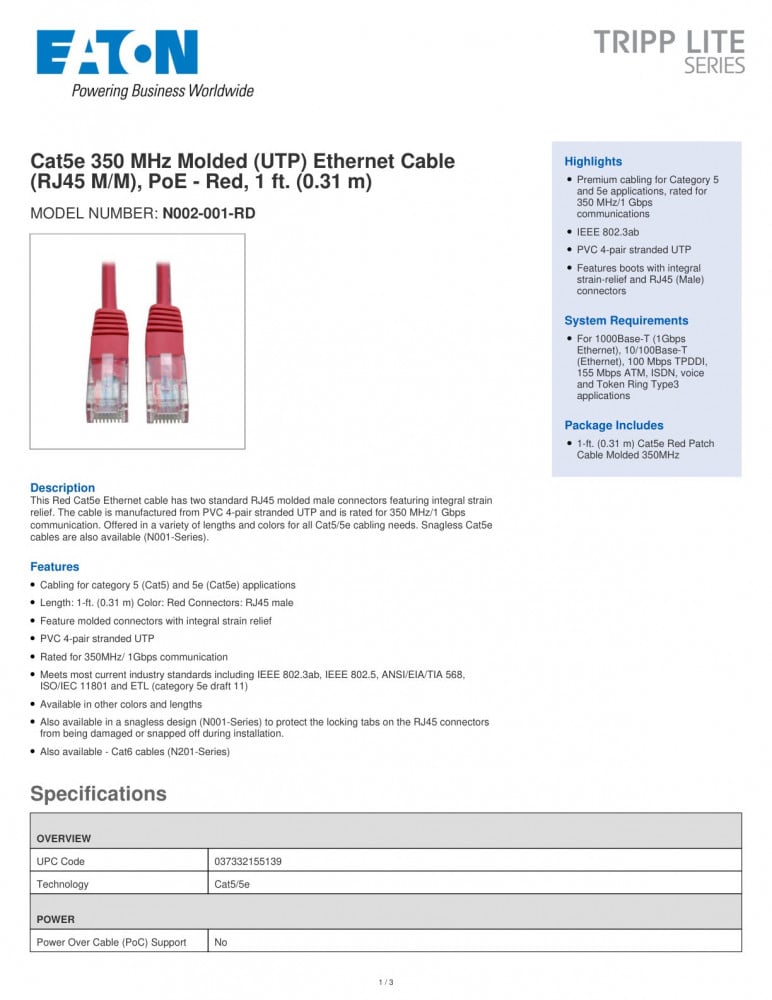 N002-001-RD technical document page 1