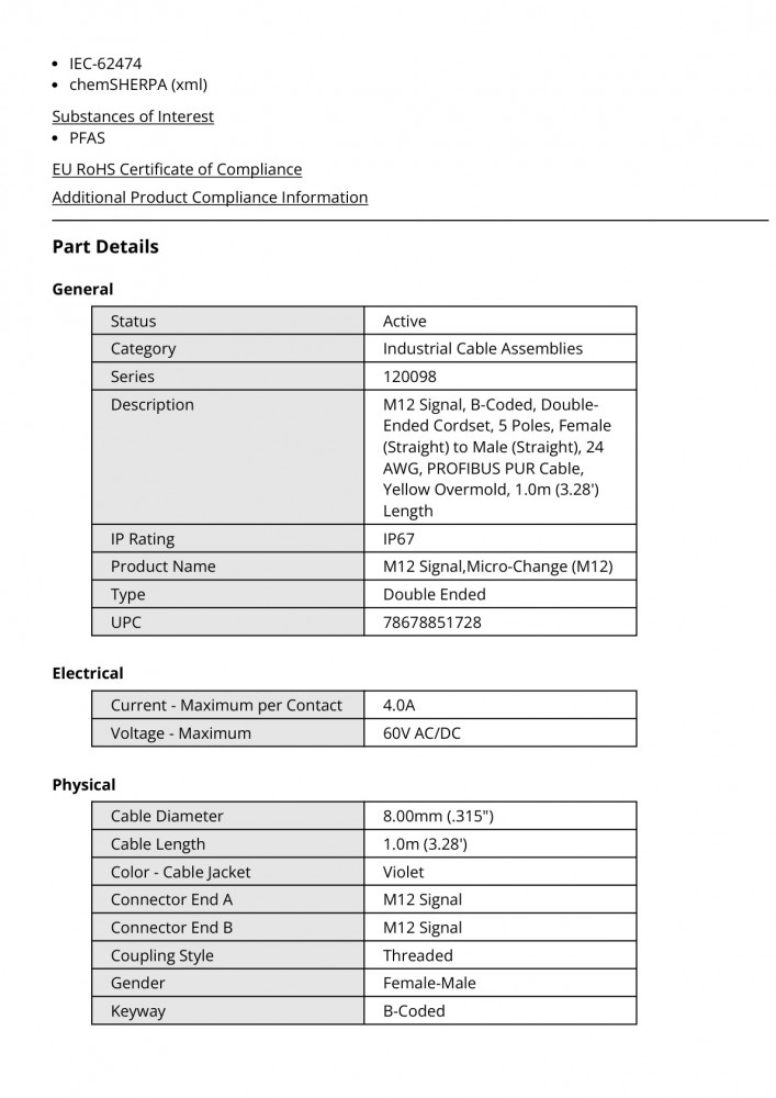 Technical document image 2 for MOLEX 1200980006