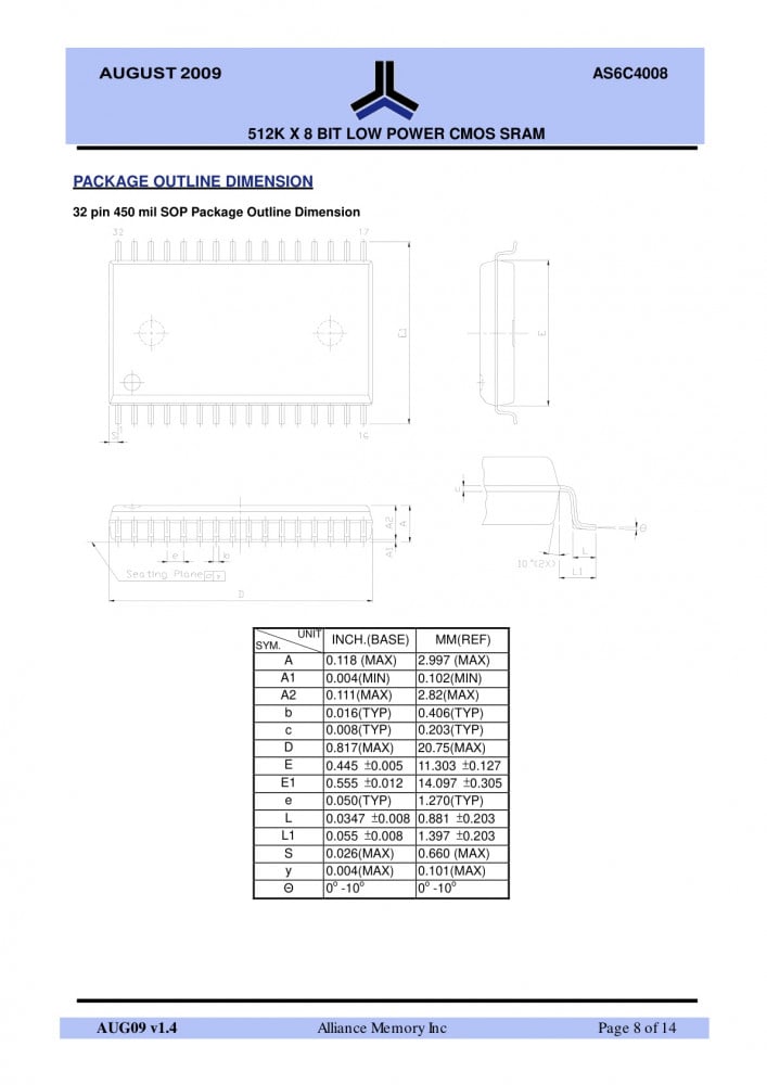 AS6C4008 datasheet page 8