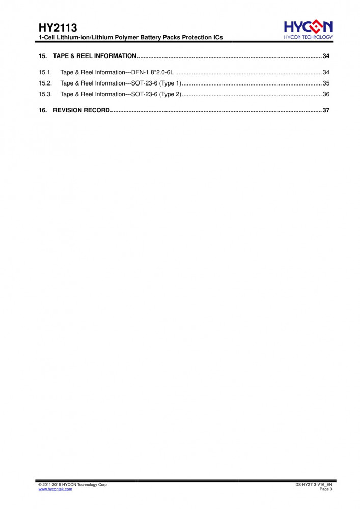 HY2113 datasheet page 3