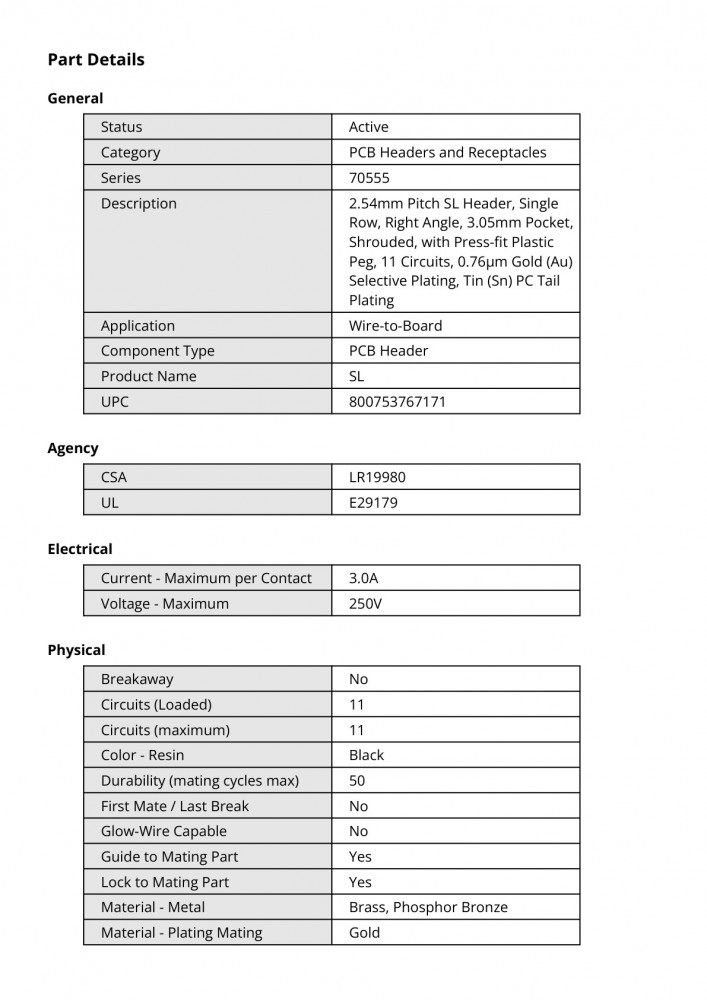 MOLEX 705550080 technical document page 2
