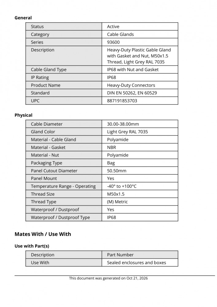 Product document page 2 for MOLEX 936000378