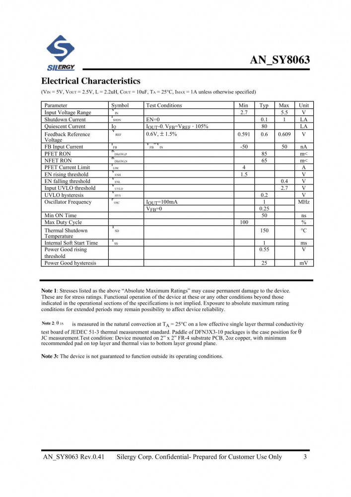 SY8063DBC datasheet page 3