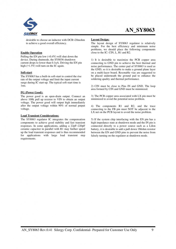 SY8063DBC datasheet page 9