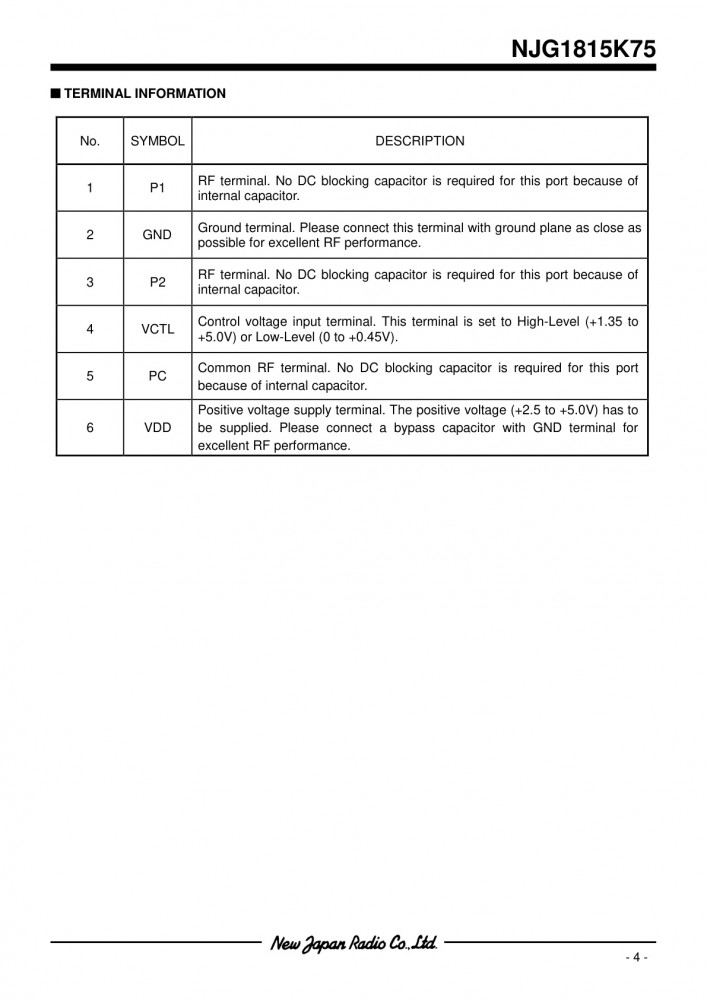 NJG1815K75-TE1 datasheet page 4