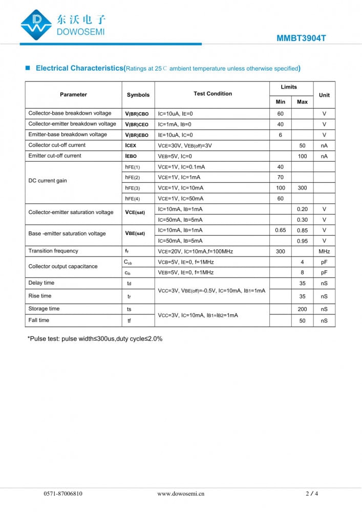 MMBT3904T datasheet page 2