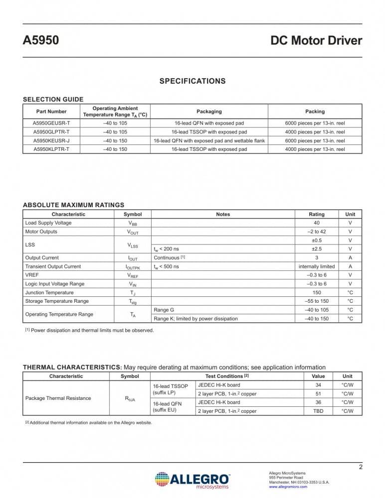A5950 datasheet page 2