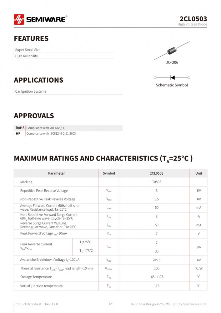 2CL0503 datasheet page 1