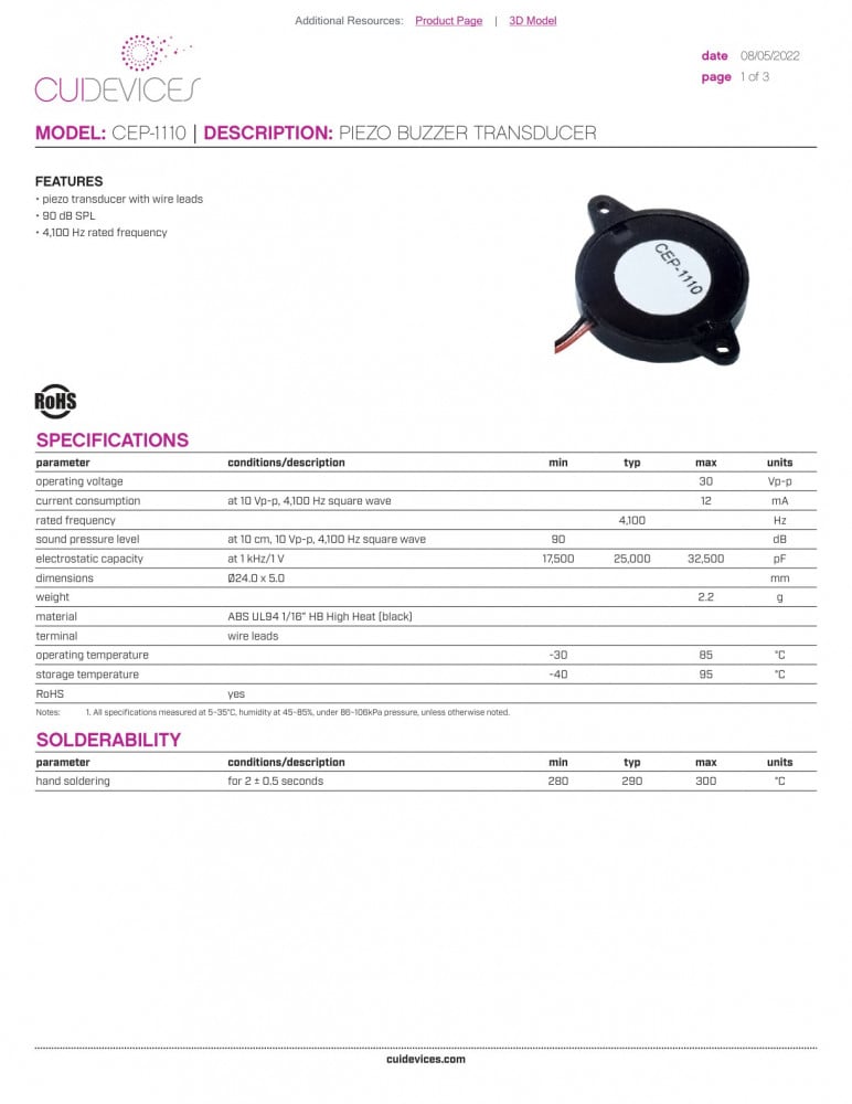 CEP-1110 datasheet page 1
