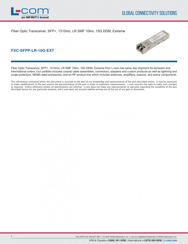 FXC-SFPP-LR-10G-EXT datasheet page 4