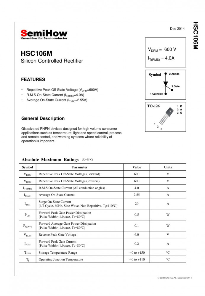 HSC106M datasheet page 1