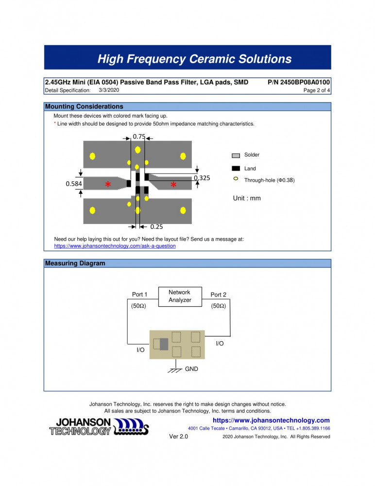 2450BP08A0100 specification sheet, page 2