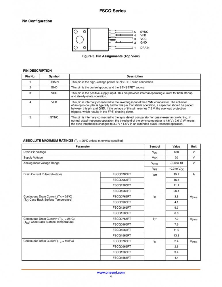 FSCQ Series datasheet preview, page 4