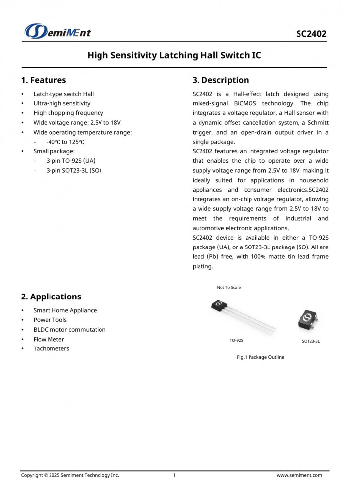 SC2402 datasheet page 1
