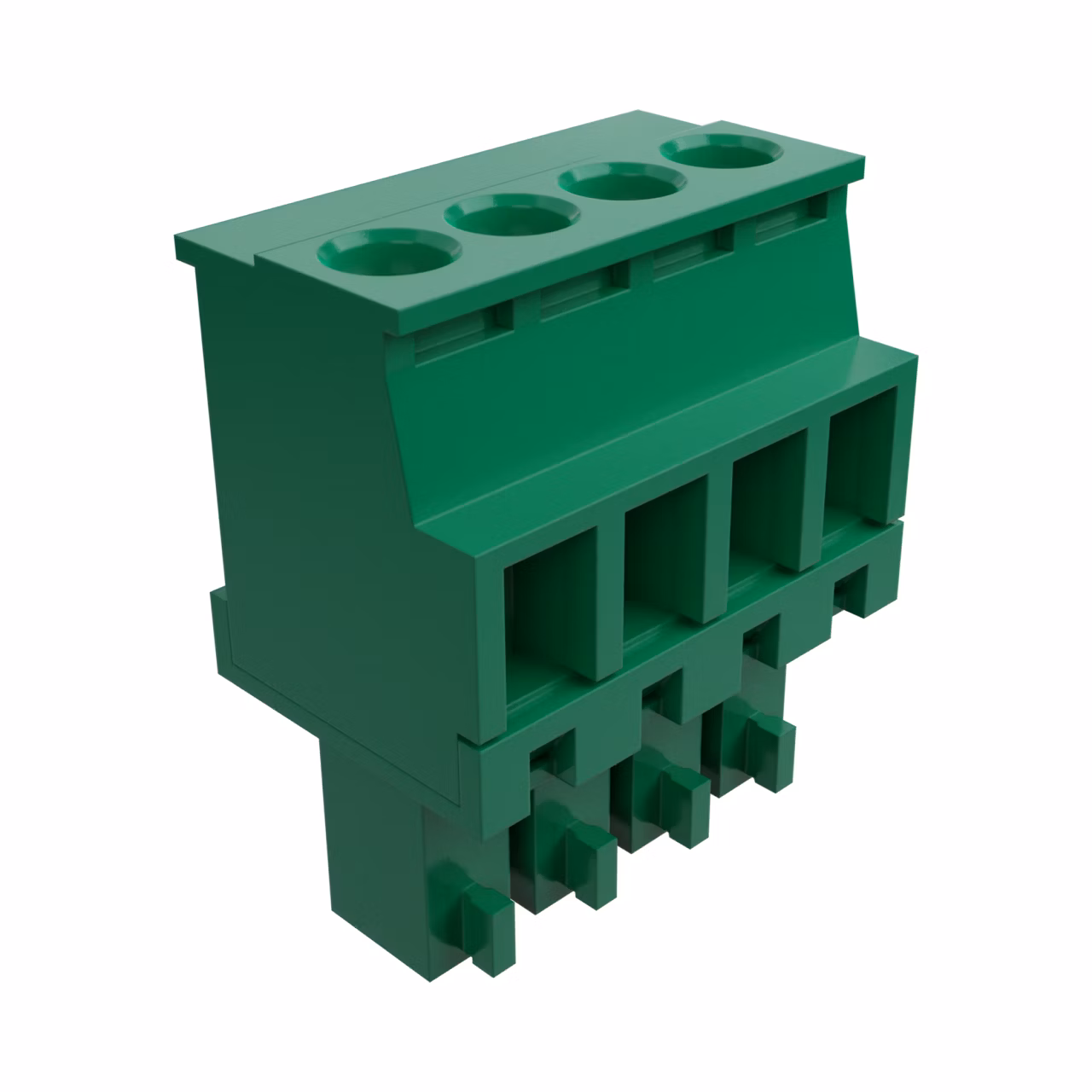 3.81mm Pitch Eurostyle Vertical Plug, with Reverse Imprinting, Front Wire Entry, Green Housing, Gold (Au) Plated, 4 Circuits for sale