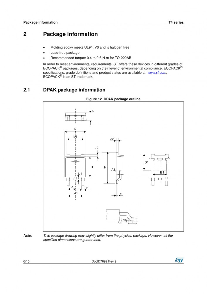 Datasheet page 6