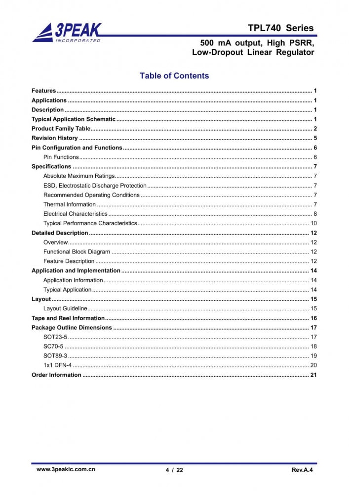 TPL740 datasheet page 4
