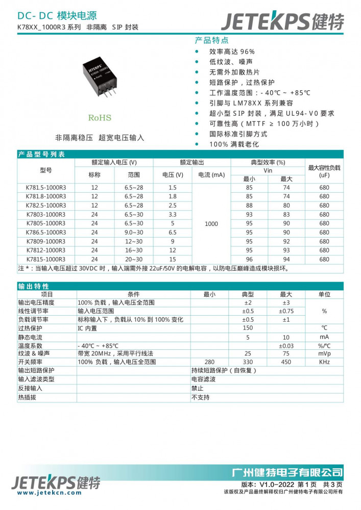 K7803-1000R3 datasheet page 1