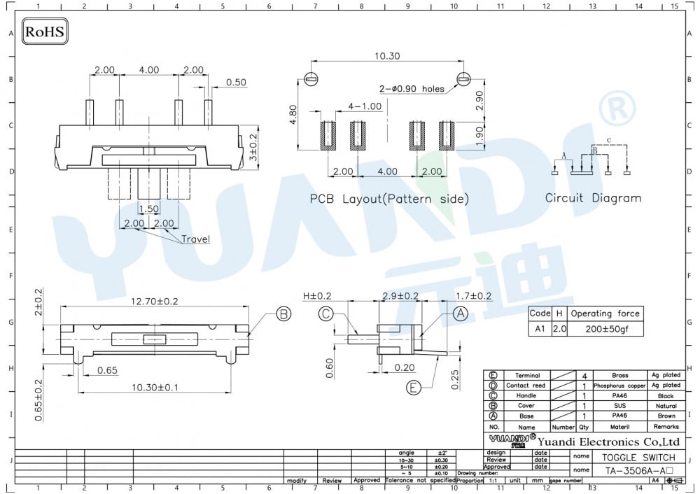 Yuandi TA-3506A-A1 product document