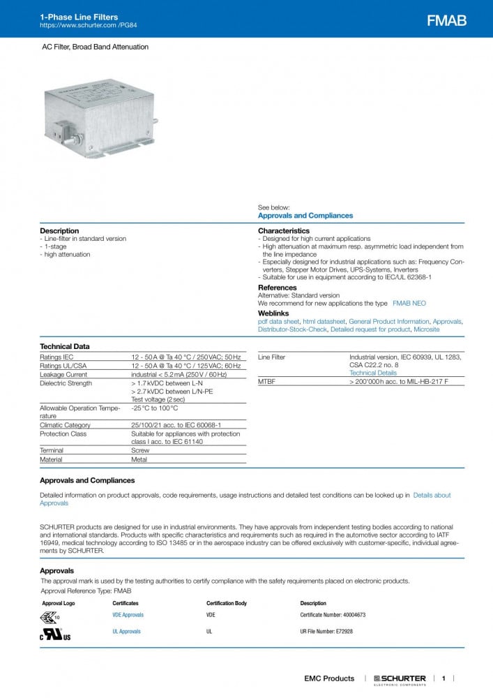SCHURTER 5500.2652.07 technical document page 1