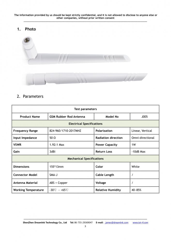 DL-J005 3G specification page 3