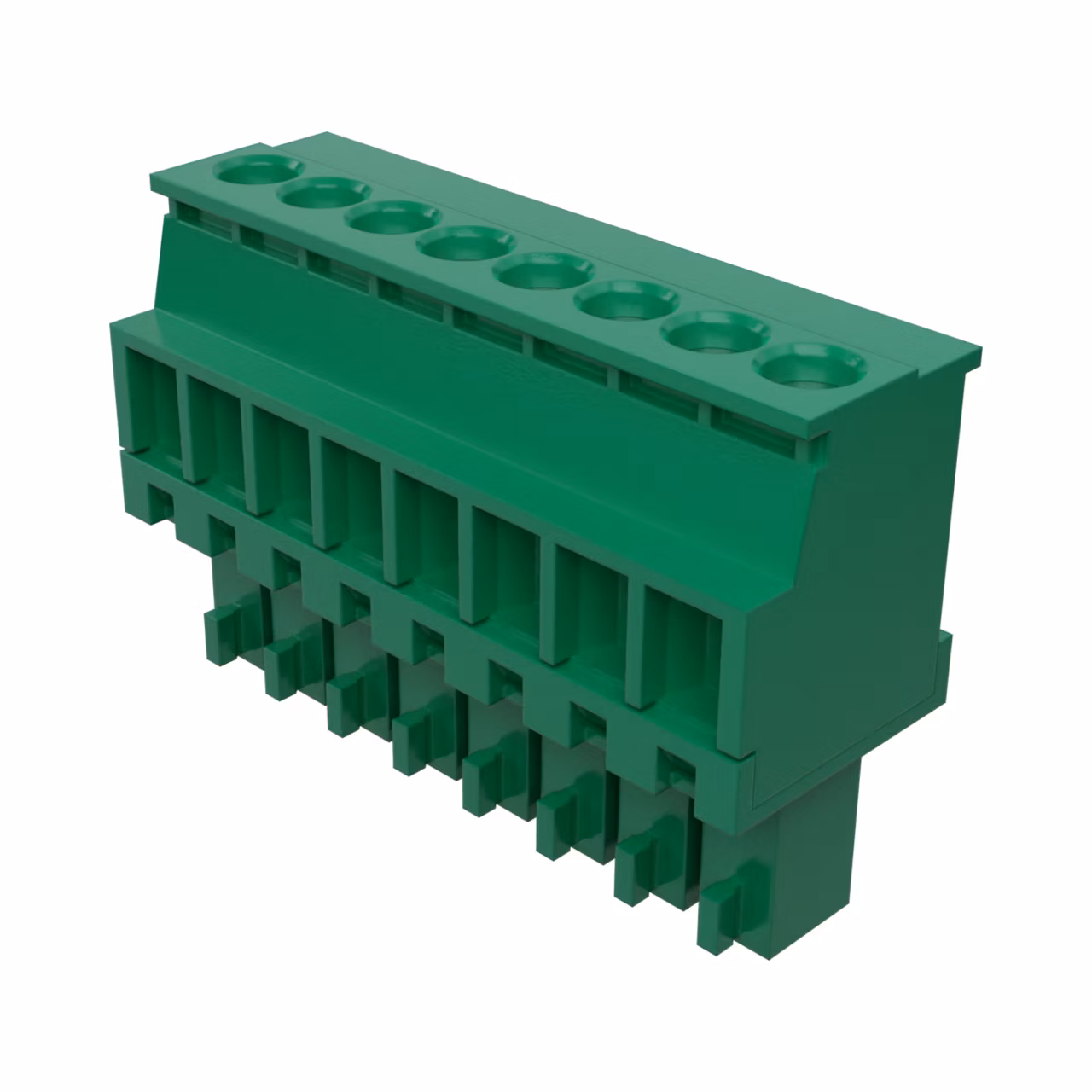3.50mm Pitch Eurostyle Vertical Plug, with Standard Imprinting, Front Wire Entry, Green Housing, 8 Circuits for sale