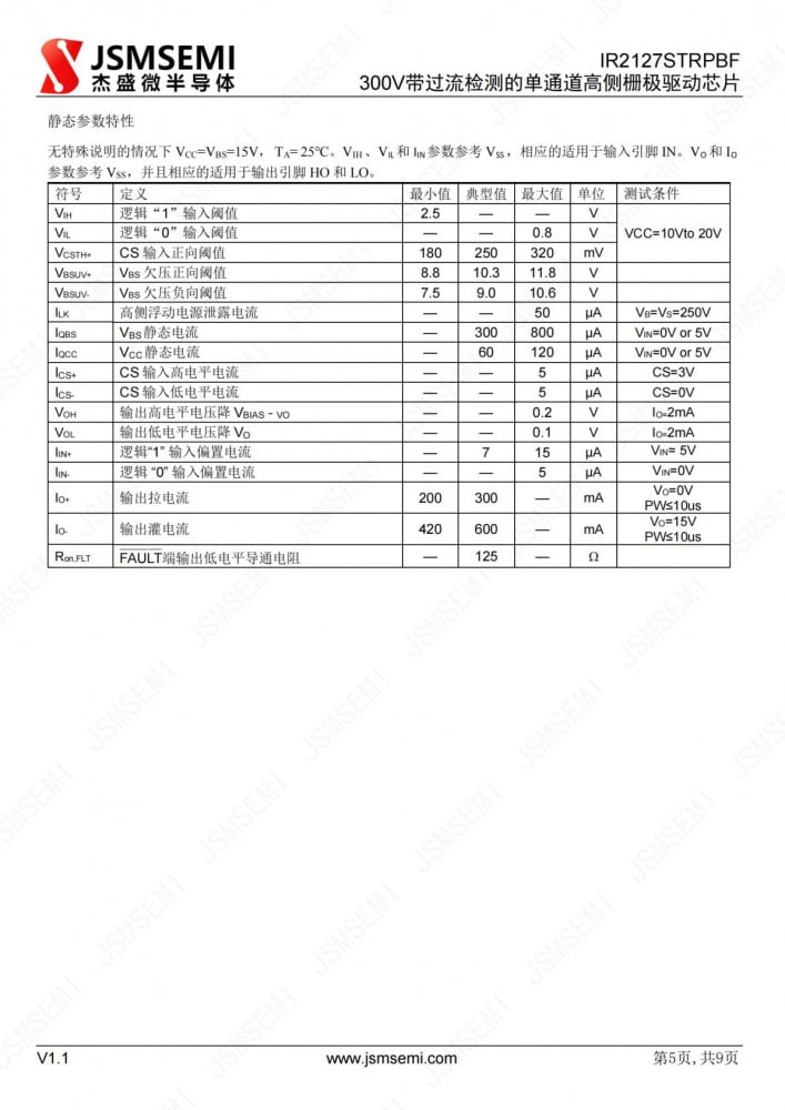 IR2127STRPBF-JSM technical document page 5