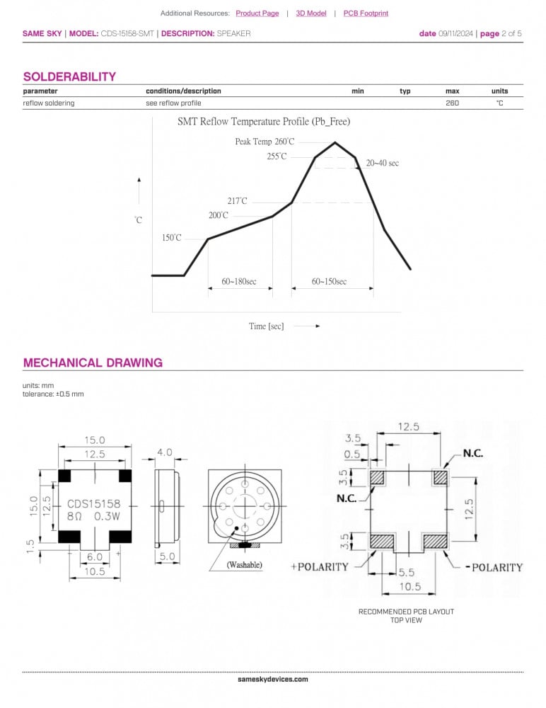 CDS-15158-SMT-TR datasheet page 2