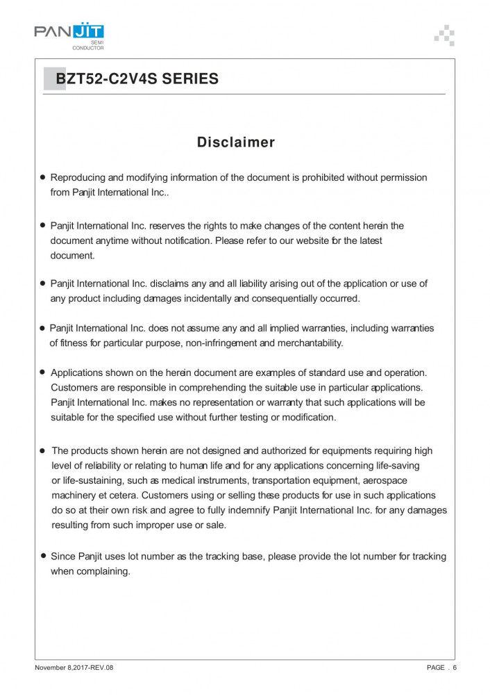 PANJIT BZT52-C15S series datasheet page 6