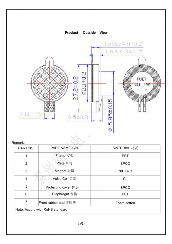 FS23NS0810-H4.8TP outline and materials page 6