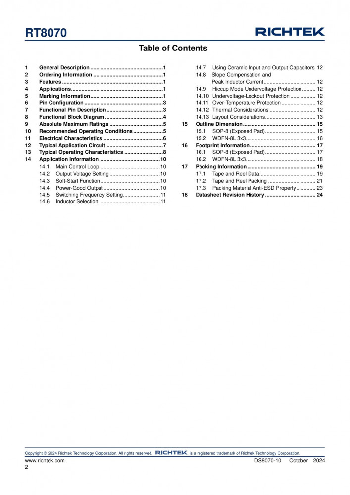 RT8070 datasheet preview, page 2