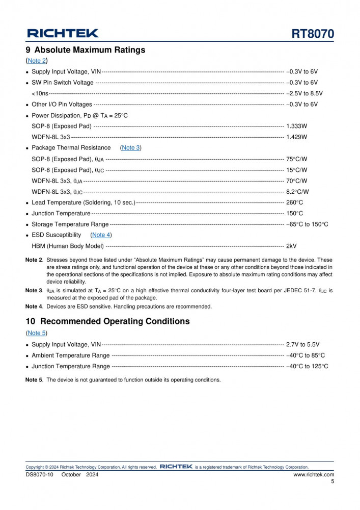 RT8070 datasheet preview, page 5