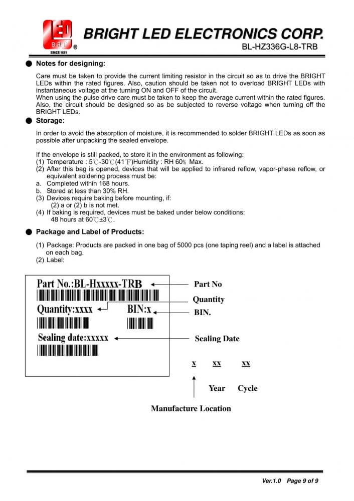 BL-HZ336G-L8-TRB datasheet page 10