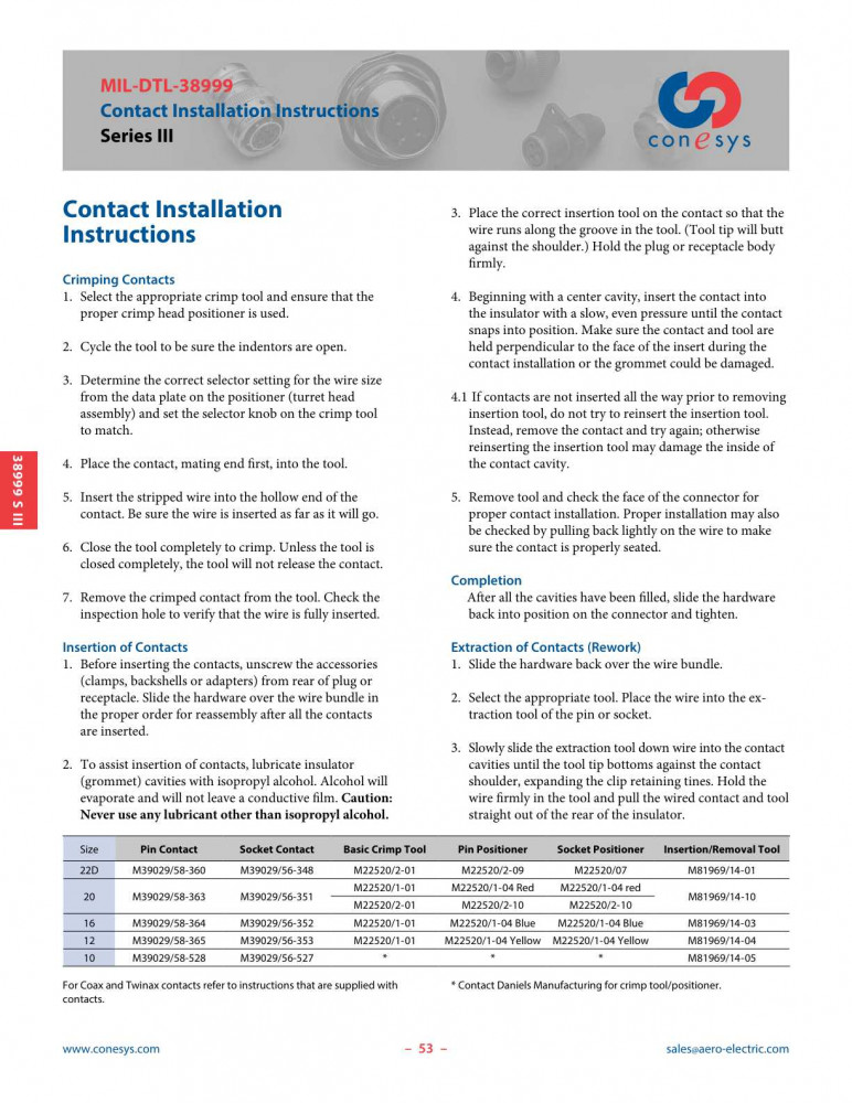 D38999 Series III technical document page 10